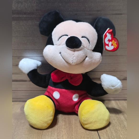 Ty | Toys | Ty Beanie Baby Mickey Mouse Plush Toy Black Red Yellow ...
